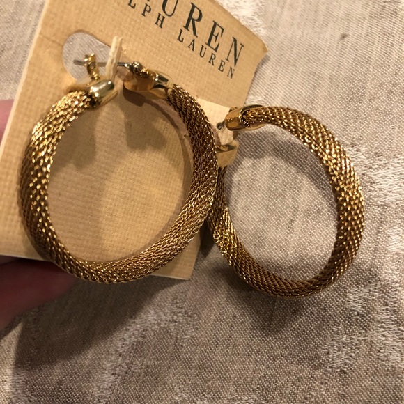 Lauren Ralph Lauren | Jewelry | Ralph Lauren Gold Mesh Hoops | Poshmark